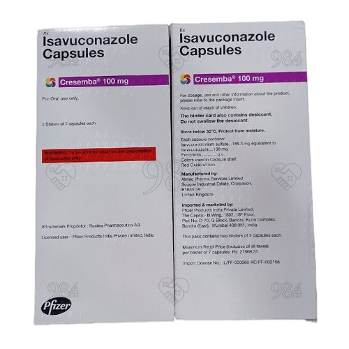 Cresemba (Isavuconazole) 100mg 14 Capsules, Pfizer - 98.4 Online